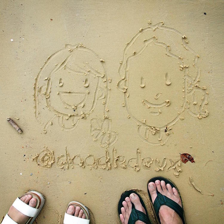 Creative Couple Documents Their Travels Together With Doodles Instead ...