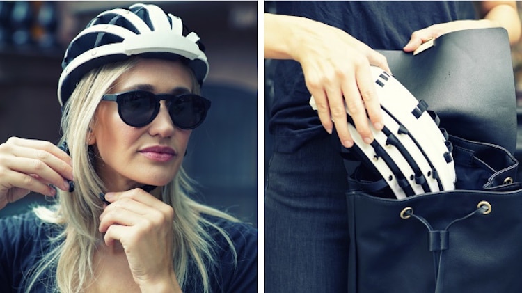 Collapsible Bicycle Helmet Folds to One-Third Its Size for Effortless ...
