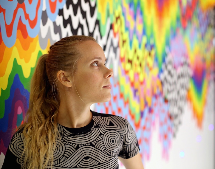 Jen Stark’s New Color Dripping Mural at Miami International Airport | My Modern Met