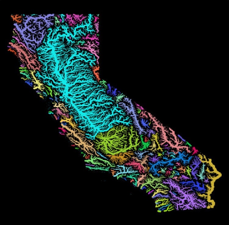 Vibrant Maps Beautifully Visualize the Feather-Like Flow of Rivers ...