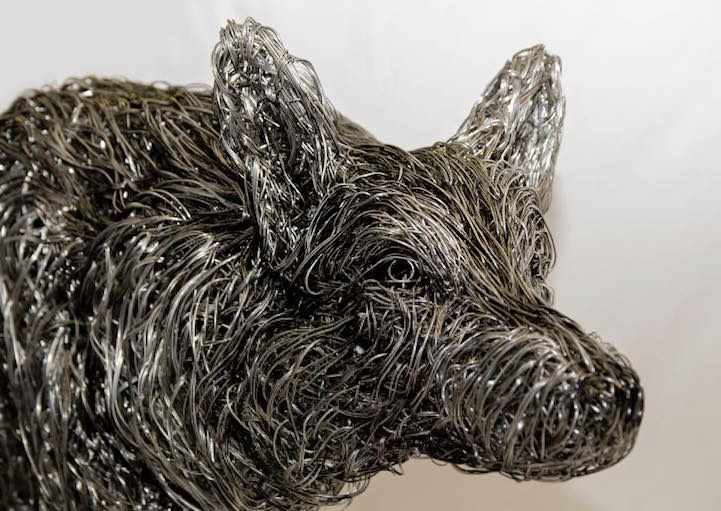Wire Sculptures Resembling Energetic Line Drawings Capture Animals ...