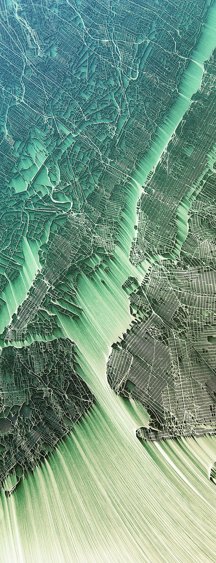 World’s Cities Transformed into Vibrant, Flowing Maps of Eroded Terrain ...