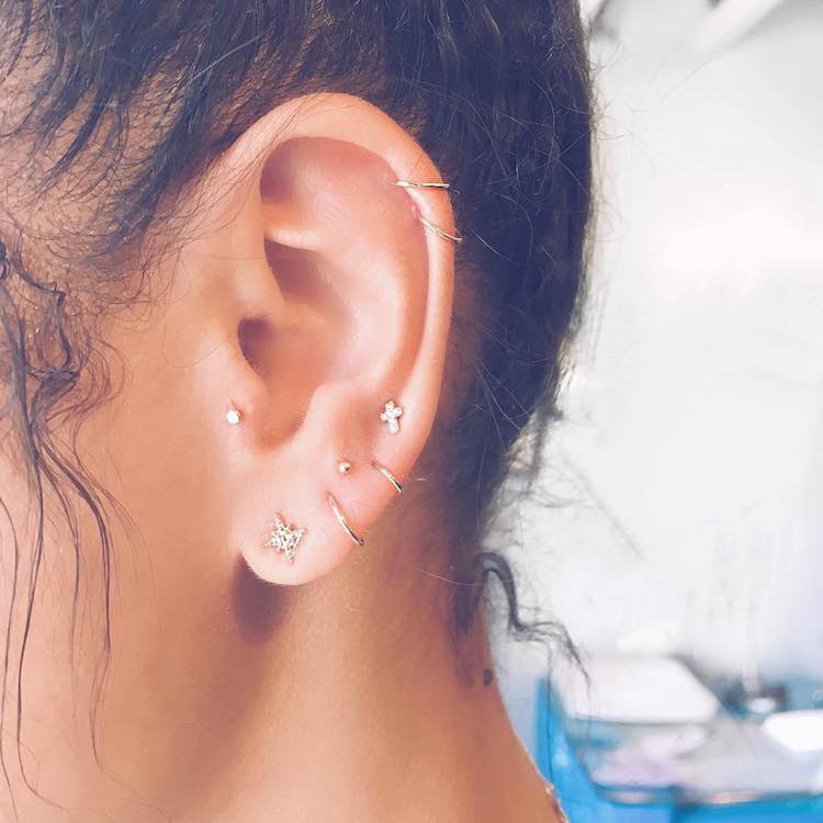 “Constellation Piercing” Trend Arranges Tiny Earrings All Over the Ear ...