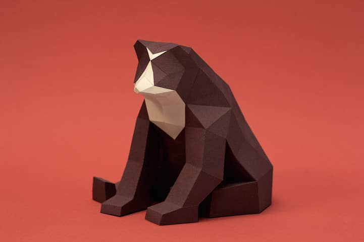 Geometric 3D Mammals Crafted with Complex Paper Folding | My Modern Met