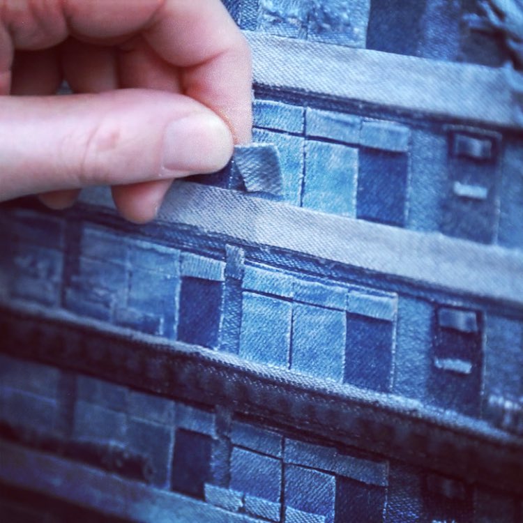 Artist Uses Denim Jeans to Create Realistic Scenes of Everyday Life ...