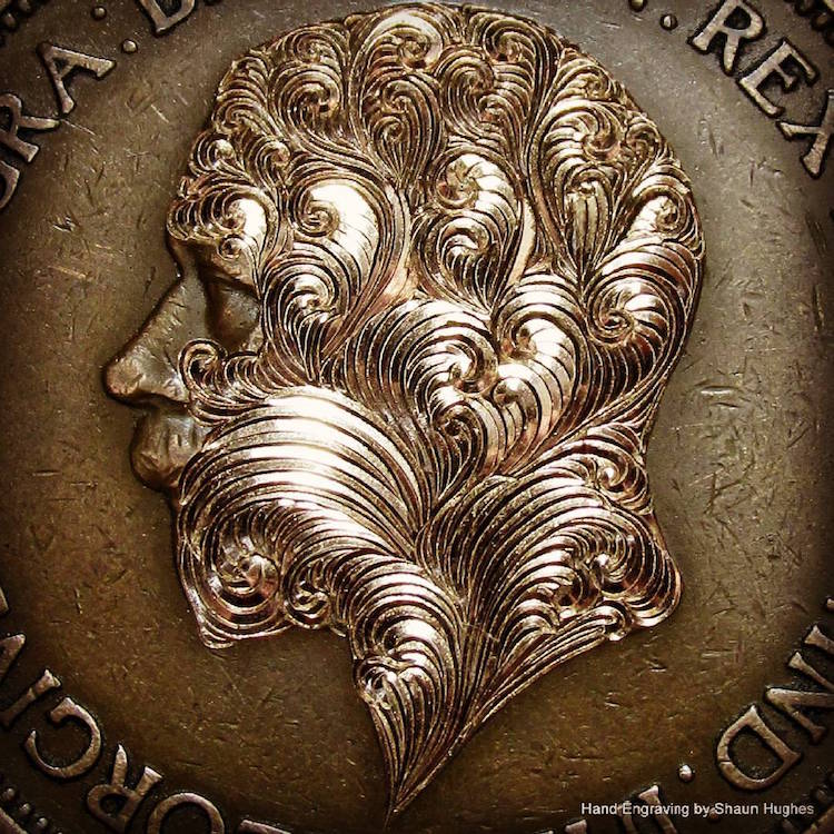 Artist Hand-Engraves International Coins with Floral Scroll Motifs | My ...