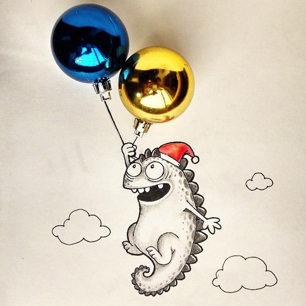 Artists’ Adorable Doodles Interact with Real Life Objects | My Modern Met