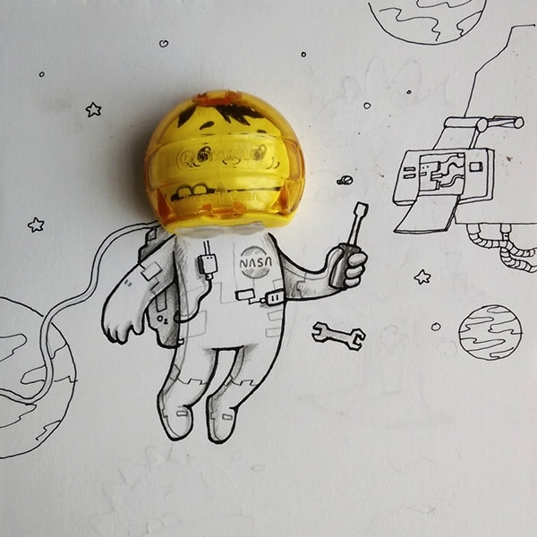Artists’ Adorable Doodles Interact with Real Life Objects | My Modern Met