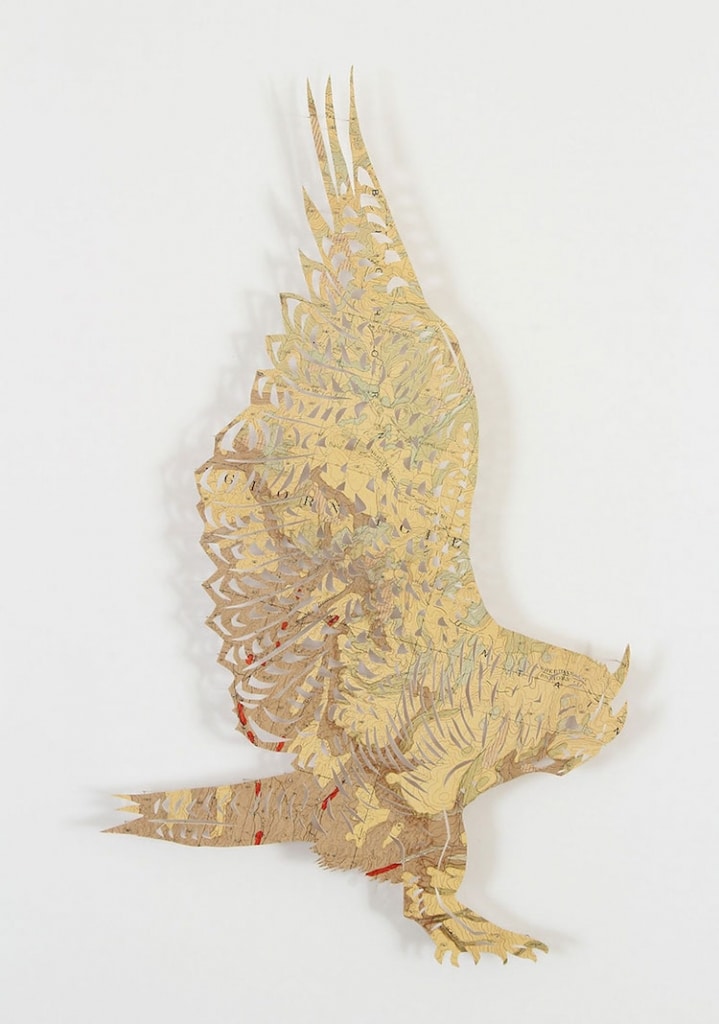 Fluttering Paper Birds Intricately Cut From Old Maps and Atlases | My ...
