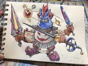 Thomas Romain Transforms Son's Drawings Into Anime Characters