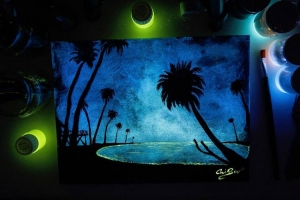 Glow in the Dark Paint Reveals Surprises in Paintings When Lights Go Out