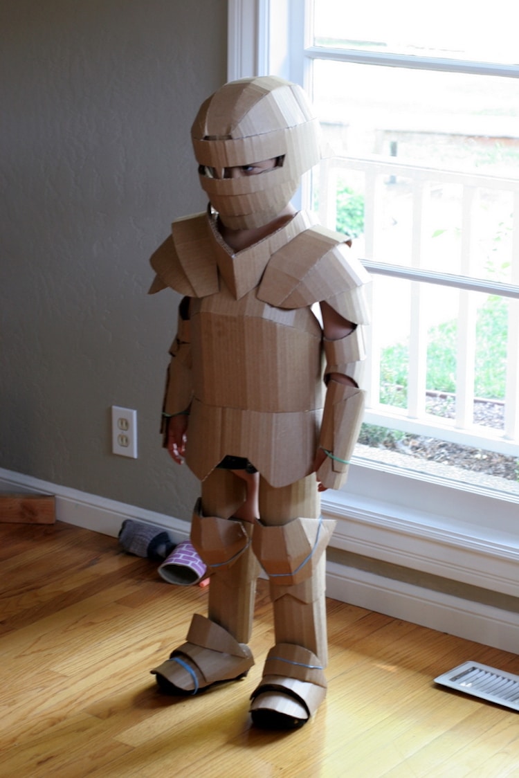 Fantastical Cardboard Costume DIY Turns Boxes Into Knight s Armor Fantastical Cardboard Costume DIY Turns Boxes Into Knight s Armor