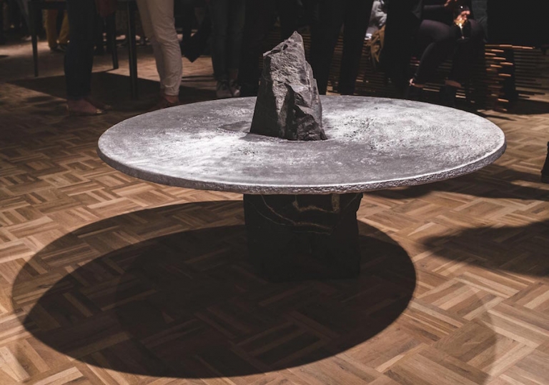 Jesse Ede Uses Aluminum Smelting to Craft Lunar Table