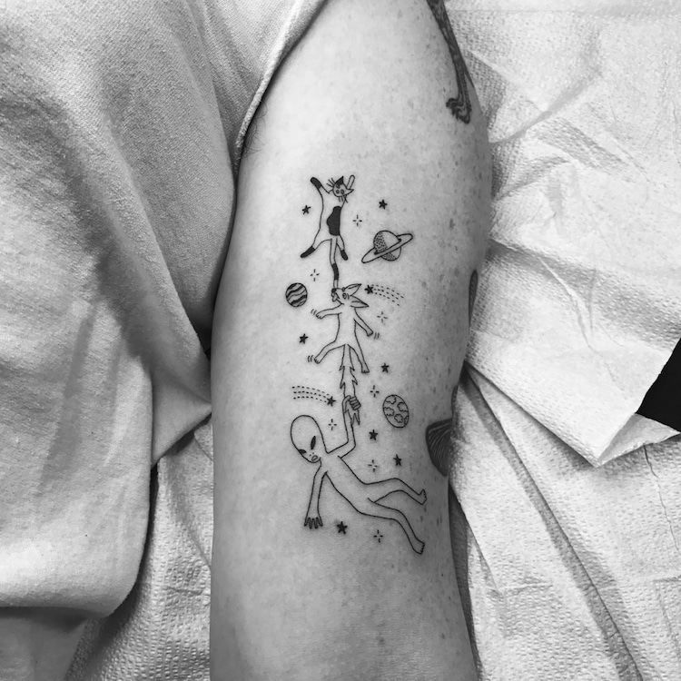 Funny Tattoos By Sean From Texas Inspired By Line Drawings Funny Tattoos By Sean From Texas Inspired By Line Drawings