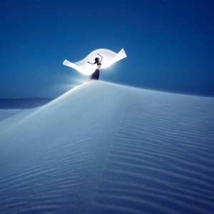 Light Painting Artist Captures Perfectly-Timed Photograph of Lightning Bolt