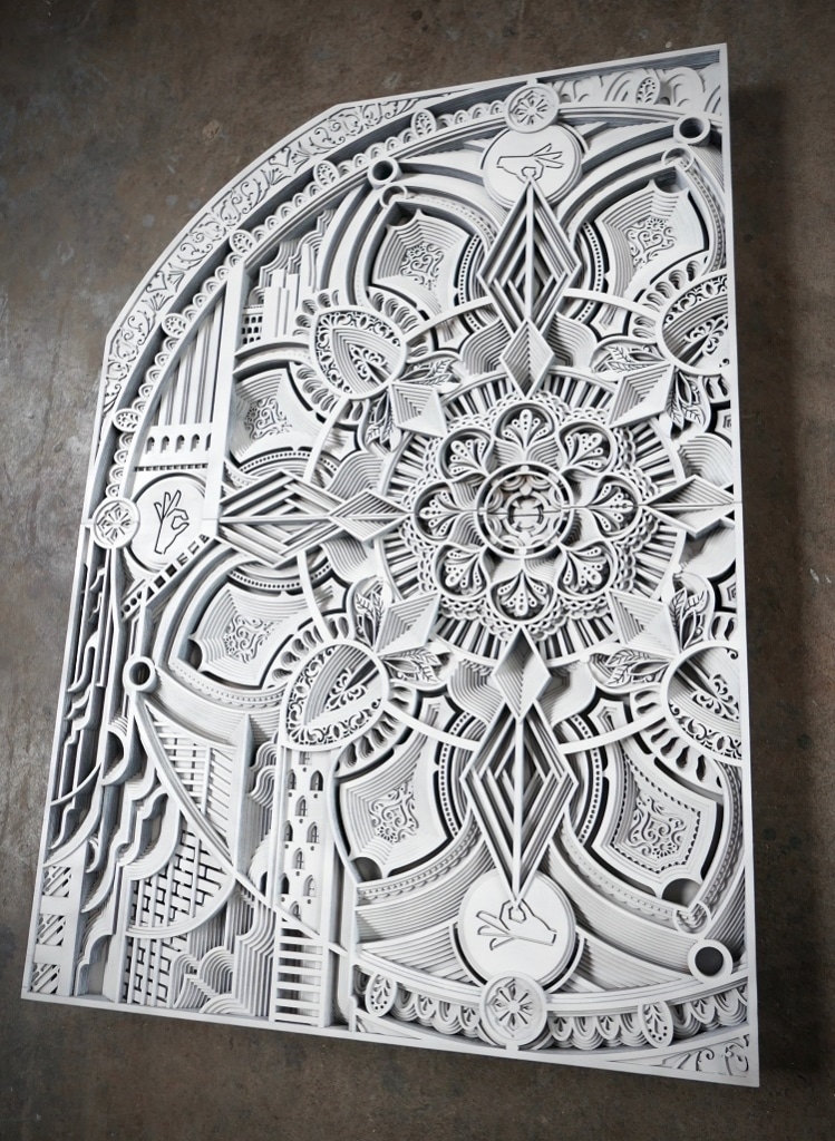 Intricate Laser Cut Wood Relief Sculptures by Gabriel Schama
