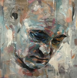 Colorful Palette Knife Oil Paintings Explore Men’s Mental Health Issues