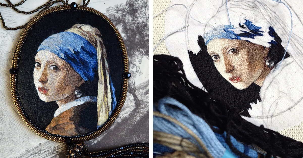 Artist Crafts Embroidery Accessories Inspired by Renaissance Paintings