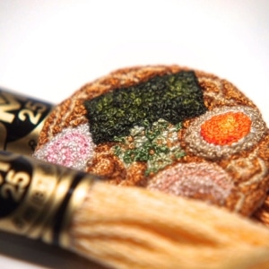Textile Artist’s Stitches Life-Like, Miniature Food Embroidery Designs
