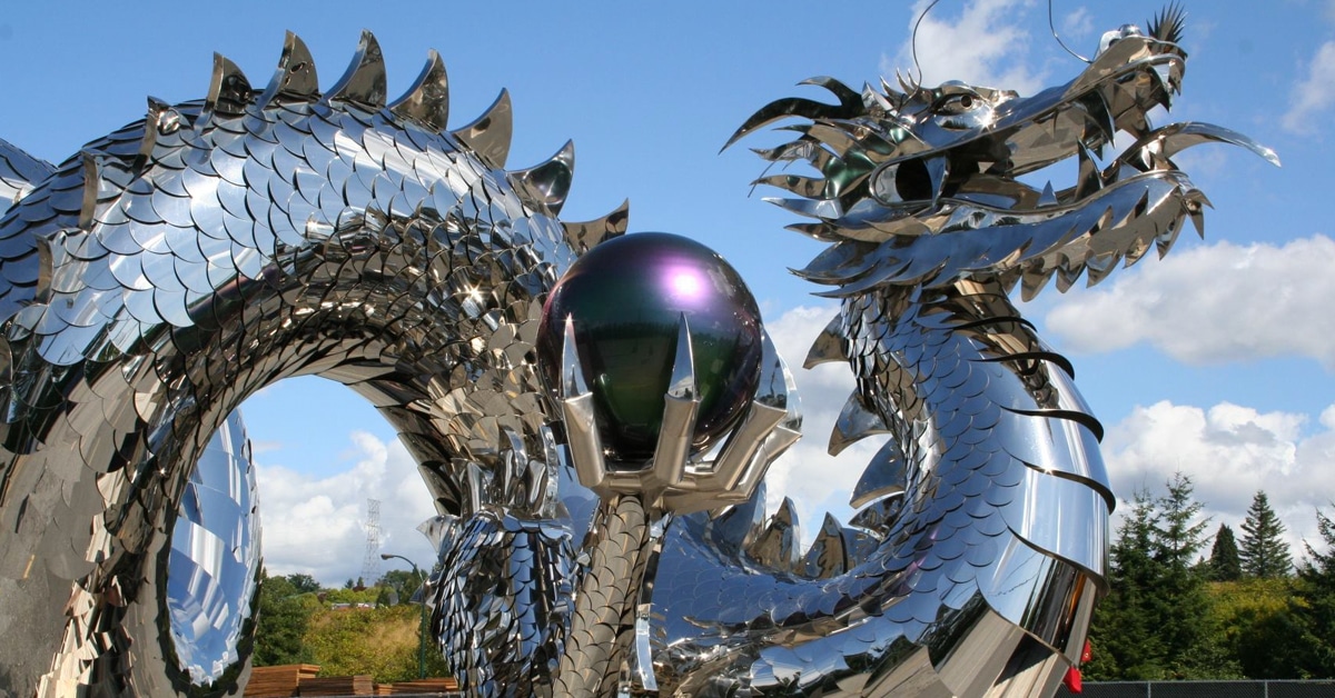 Artist Brings Fantasy Art to Life with Powerful Stainless Steel Sculptures