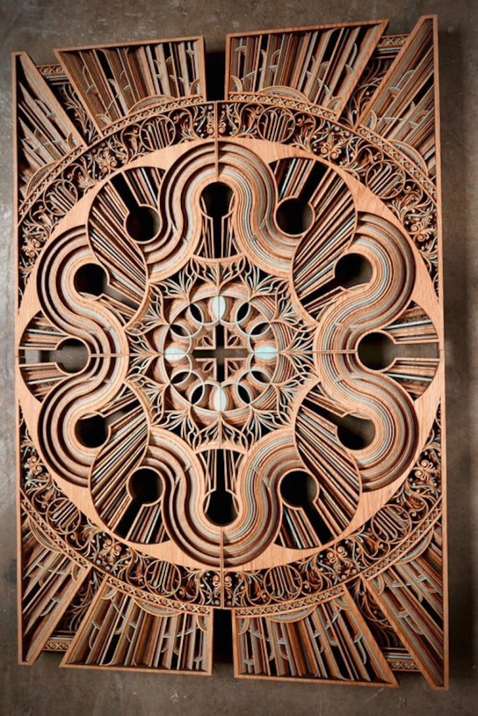 Mesmerizing Laser-Cut Wood Wall Art Feature Layers of Intricate Patterns