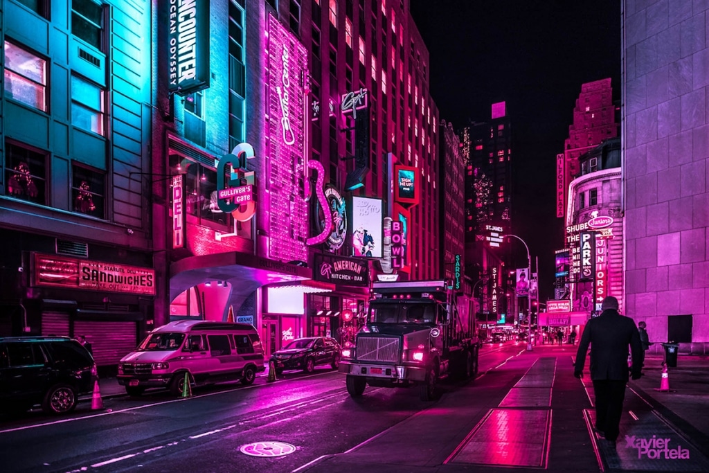 Vibrant Nighttime Photos of Times Square's Neon Lights by Xavier Portela