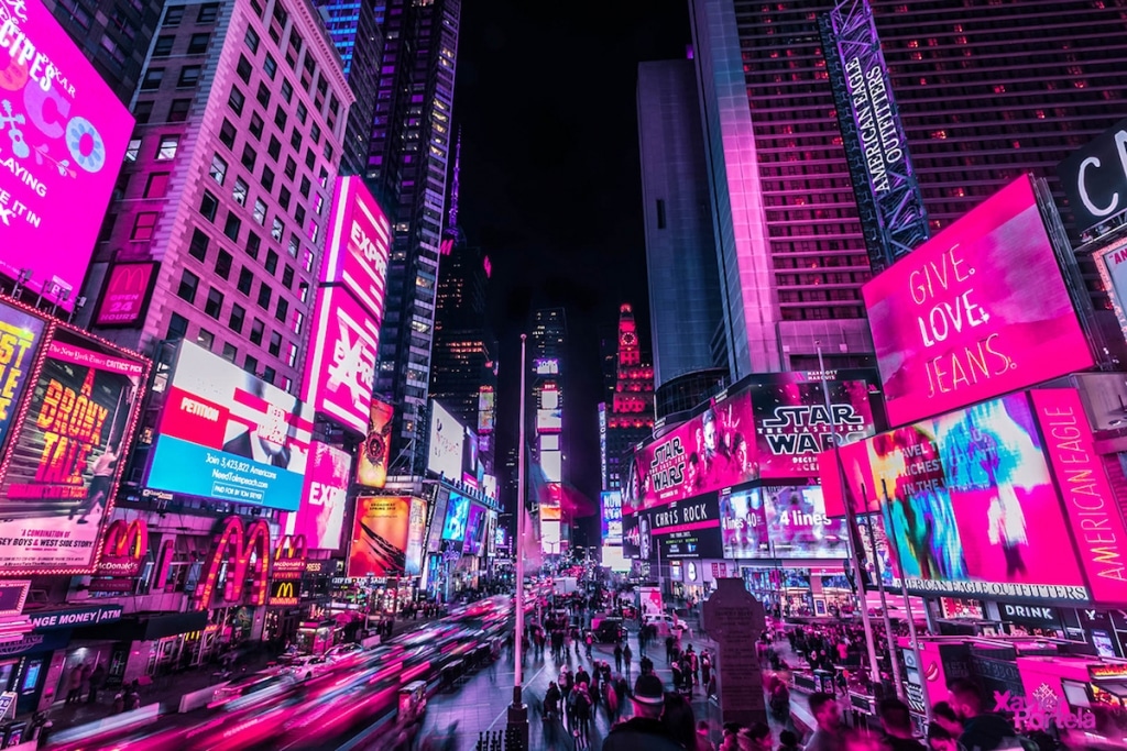 Vibrant Nighttime Photos of Times Square's Neon Lights by Xavier Portela