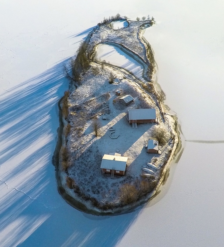 Aerial Photos Show Kotisaari Island Across Four Seasons