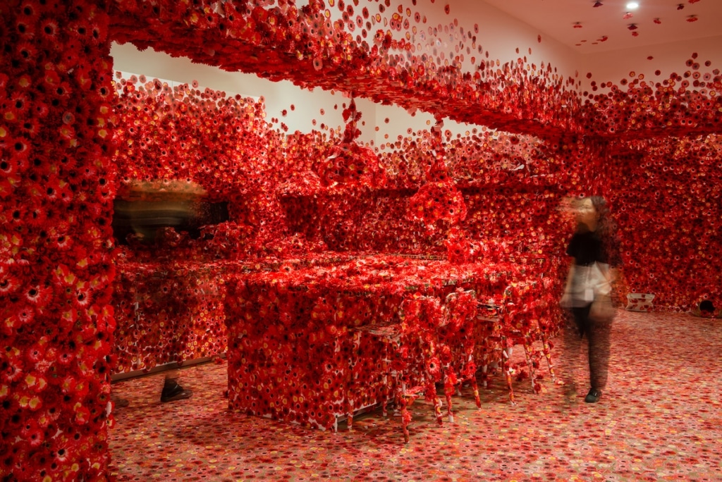 Yayoi Kusama's Latest Obliteration Room is Covered in Flowers
