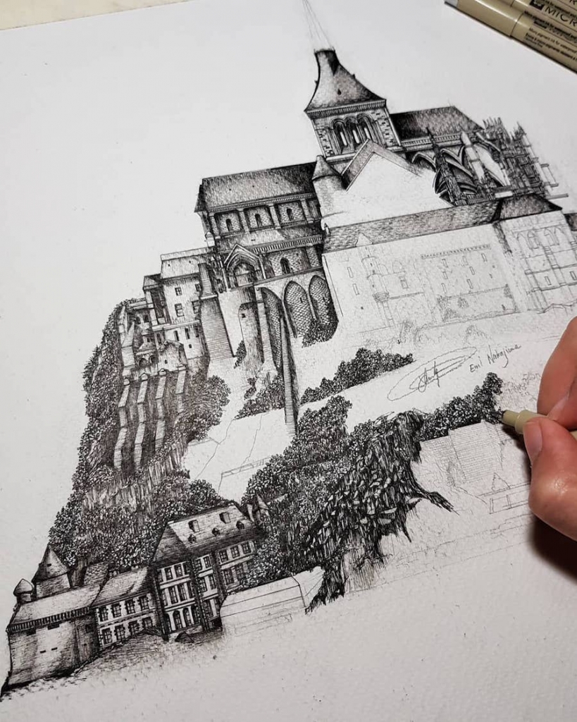Artist Creates Meticulously Detailed Ink Drawings of Architecture ...