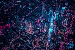 Aerial Photos of a Glowing New York City by Xavier Portela