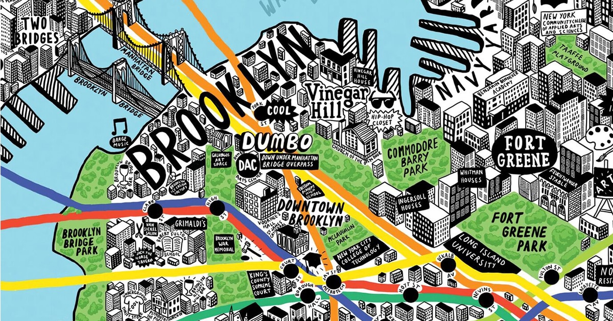 Illustrator Creates Colorful Hand-Drawn Maps Filled with Playful Details