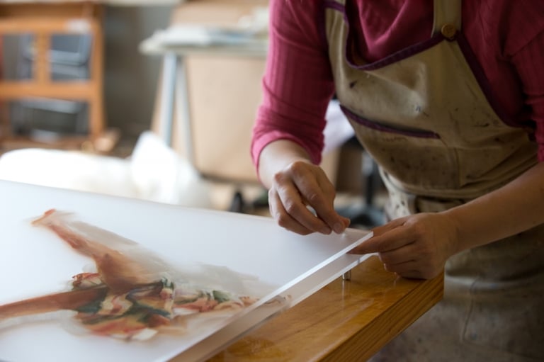 Layered Paintings on Acrylic Panels Inspired by Major Life Changes