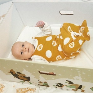The Kela Baby Box, a Newborn Supply Kit Given to Finnish Parents