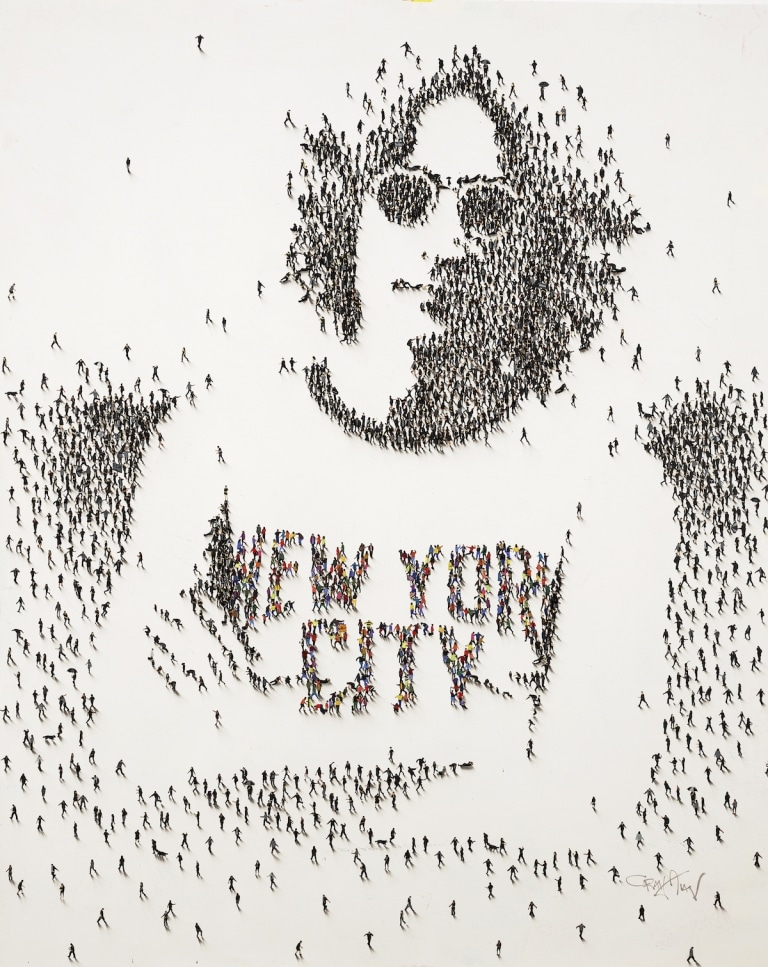 Tiny Painted People Band Together to Form Unique Portrait Art