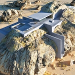 Modern Rock House Built Into the Side of an Enormous Boulder
