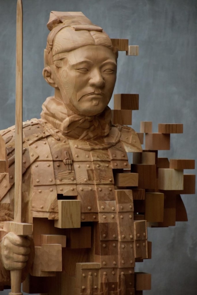 New Dynamic, Pixelated Wood Sculptures from Hsu Tung Han