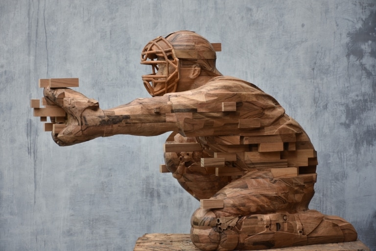 New Dynamic, Pixelated Wood Sculptures from Hsu Tung Han