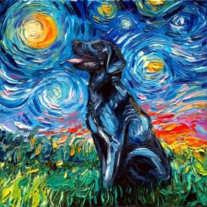 Serie De Pinturas Reimagina La Famosa Noche Estrellada Con Perros