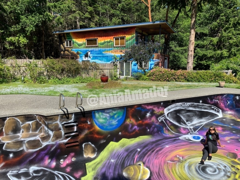 Swimming Pool Mural Transforms the Basin Into Outerspace