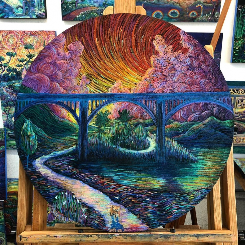 Textured Pastel Art Captures Fantasy Landscapes in Vivid Color