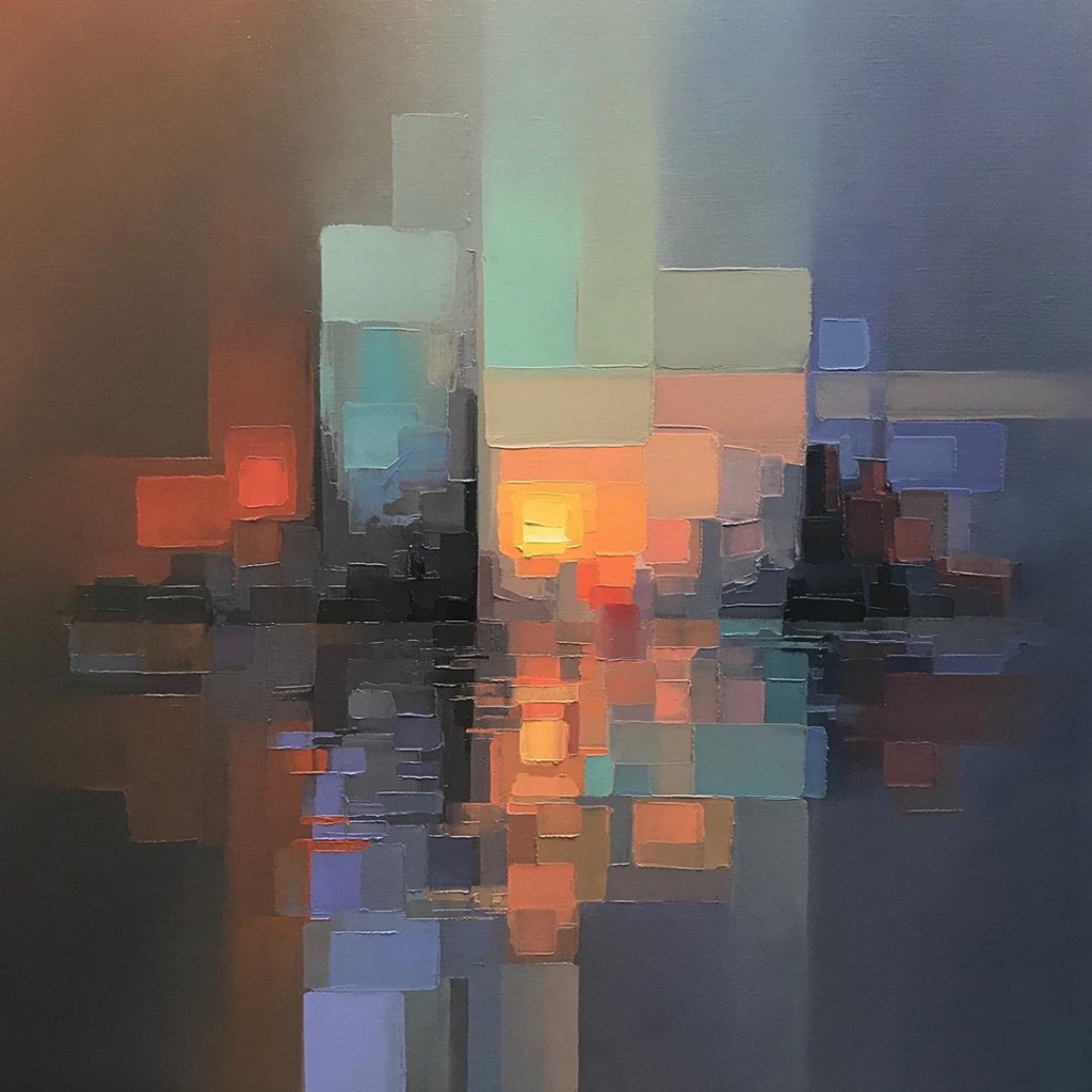 Abstract Landscape Paintings Capture Energetic Cityscapes