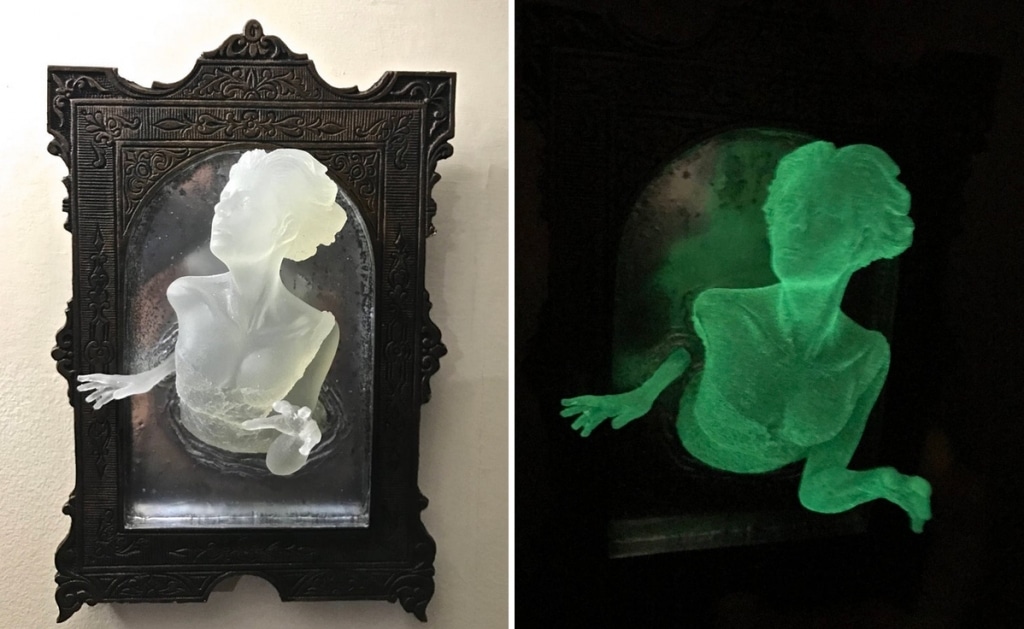 Macabre Sculptures of Ghosts Emerging from Mirrors