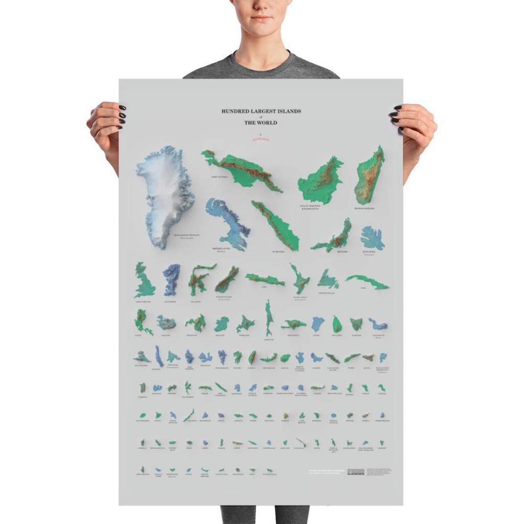 'Hundred Largest Islands of the World' Poster by Mapmaker David Garcia