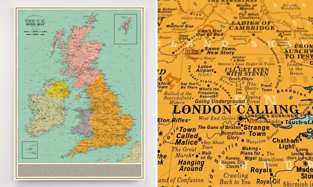 Over 1,400 Song Used to Label This Clever U.K. Map