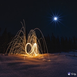 Drone Captures Spark-tacular Photos of Steel Wool Lighting Up the Night Sky