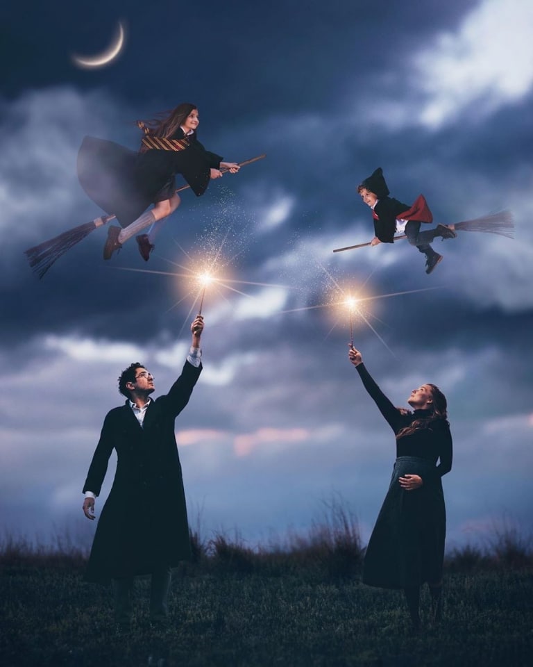 Photographer Gets Husband and Kids Involved Magical Family Photos