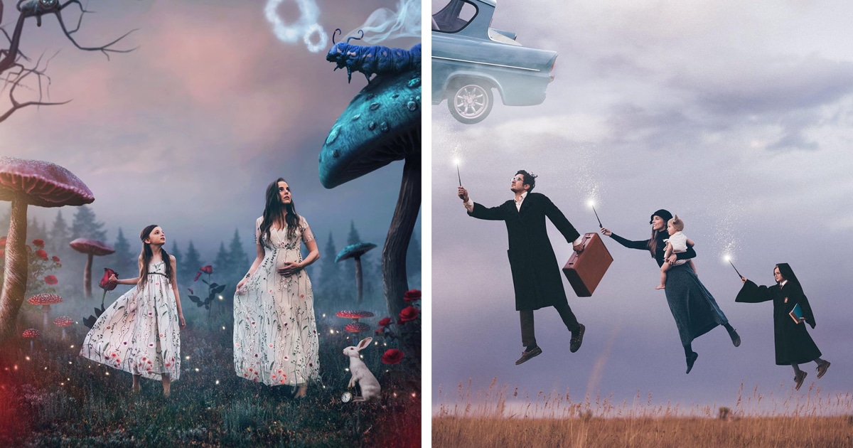 Photographer Gets Husband and Kids Involved Magical Family Photos