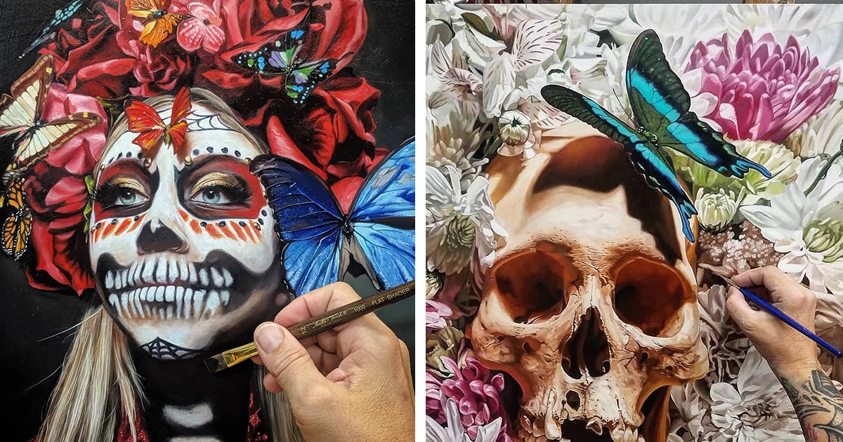 Energetic Paintings Depict Human Skeletons That Are "Alive" With Color