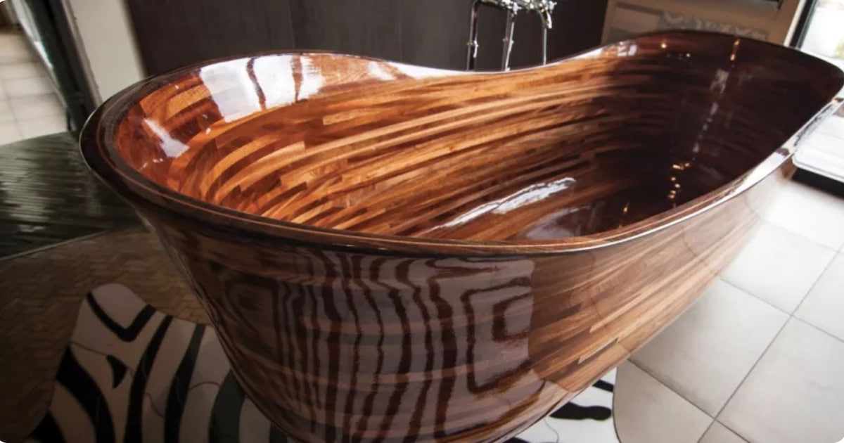 Former Shipbuilder Creates Spectacular Wooden Bathtubs